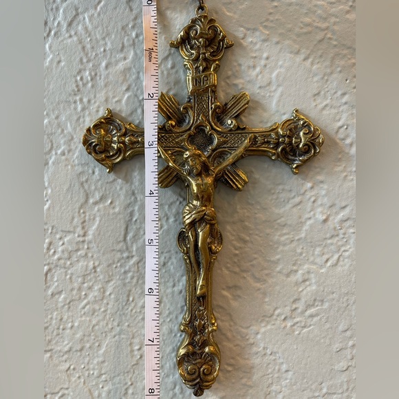 England | Art | Antique Memento Mori Brass Crucifix With Jesus ...